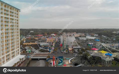 Aerial View Myrtle Beach Skyline Luna Park Sunset South Carolina