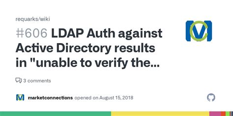 LDAP Auth Against Active Directory Results In Unable To Verify The First Certificate Error