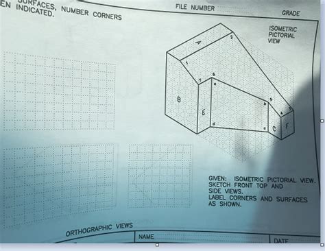 solved given isometric pictorial view sketch front top