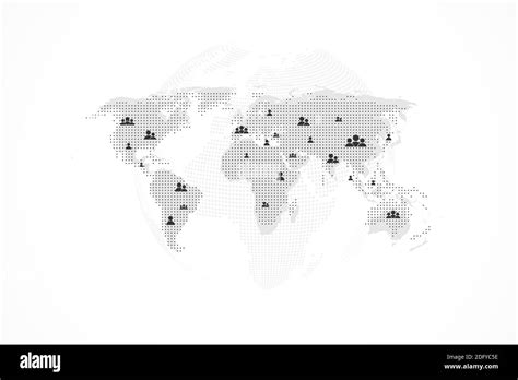 Global Network Connections With Points And Lines Wireframe Background Abstract Connection