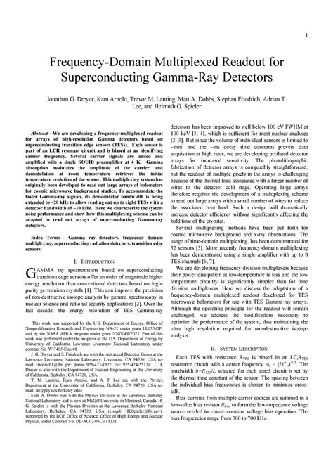 frequency domain multiplexed readout for superconducting gamma ray