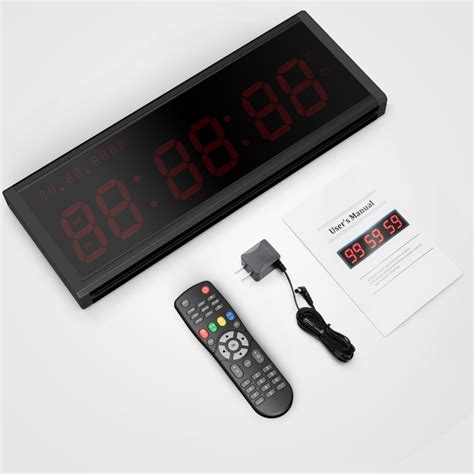 Seesii 3 Inch Gym Timer Big Led Interval Workout Clock With Time And Date