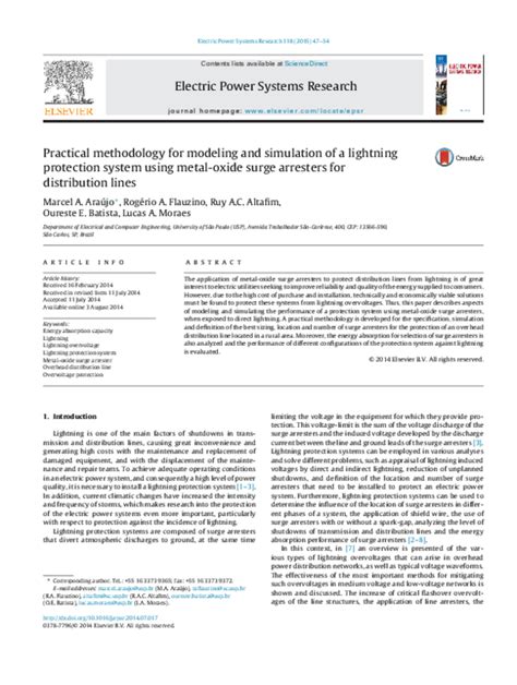 Pdf Practical Methodology For Modeling And Simulation Of A Lightning