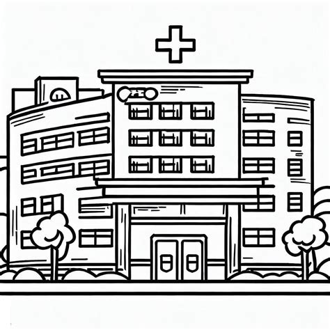 Coloriage Dessin Gratuit de Hôpital télécharger et imprimer gratuit