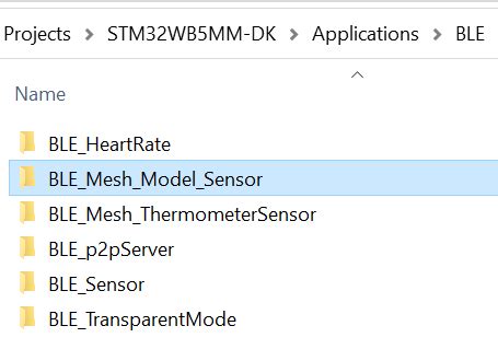 STM WB Bluetooth LE Mesh Sensor Model Application Stm Mcu