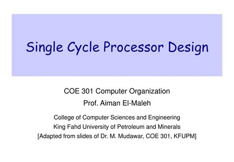 Ppt Single Cycle Processor Design Powerpoint Presentation Free
