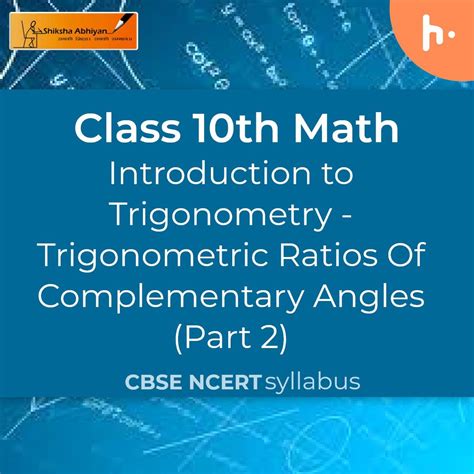 Trigonometric Ratios Of Complementary Angles Part 2 Introduction To