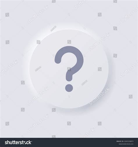 Question Mark Button Icon White Neumorphism Stock Vector Royalty Free Shutterstock