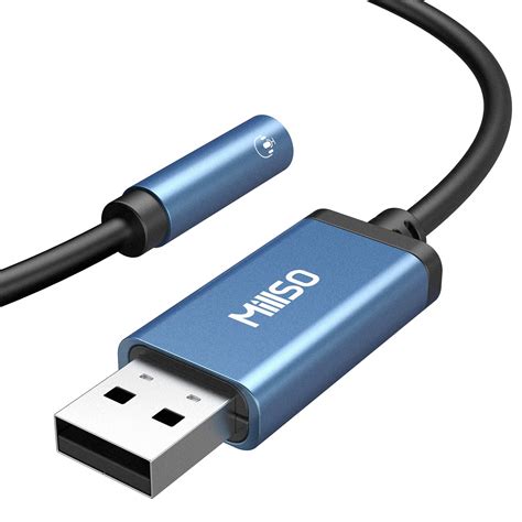 Mua Millso Usb To 35mm Audio Jack Adapter Sapphire Blue Trrs Usb To