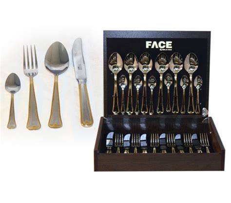 Набор столовых приборов Falperra Gold Face на 6 персон 24 предмета ...