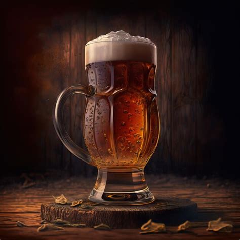 Premium Ai Image A Beautiful Glass Of Creamy Beer Ai Generative