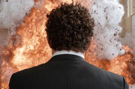 Man With Curly Hair Facing Explosion Premium Ai Generated Image
