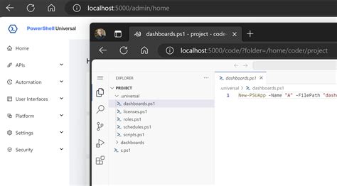 Powershell Universal Reverse Proxy And Vs Code In The Browser