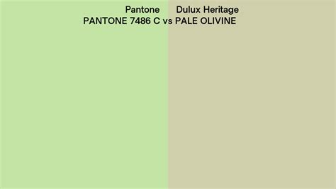 Pantone 7486 C Vs Dulux Heritage PALE OLIVINE Side By Side Comparison