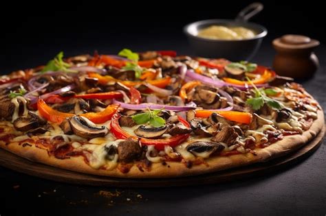 Premium Photo Veggie Supreme Thin Crust Pizza
