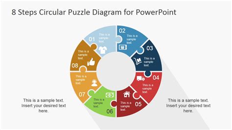 8 Step Circular Puzzle Diagram Template For PowerPoint SlideModel