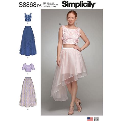 Misses Overlay Skirts With Top Simplicity Sewing Pattern S8868 Etsy