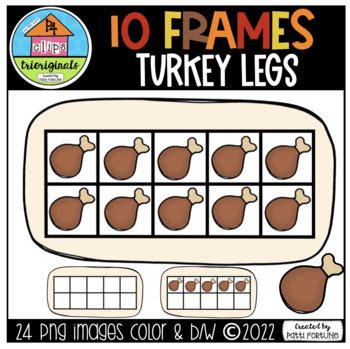 Thanksgiving Dinner 10 Frames P4Clips Trioriginals MATH CLIPART