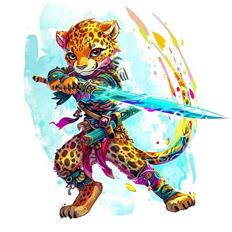Premium Photo A Vivid Illustration Of A Fierce Leopard Warrior In