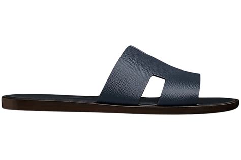 Hermes Izmir Sandal Marine Brown Epsom Leather Mens H152415z Us