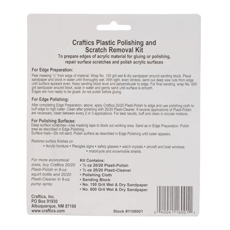 Craftics Polishing And Scratch Removal Kit Canal Plastics Center