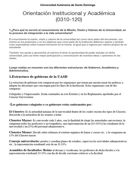 Estatuto Organico Pdf Enseñando Universidad
