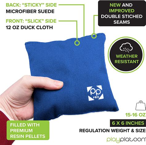 Professional Cornhole Bags Set Of 8 All Weather Two Sided Bean Bags