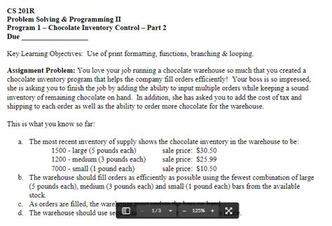 Solved CS 2011 Problem Solving Programming II Program 1 Chegg