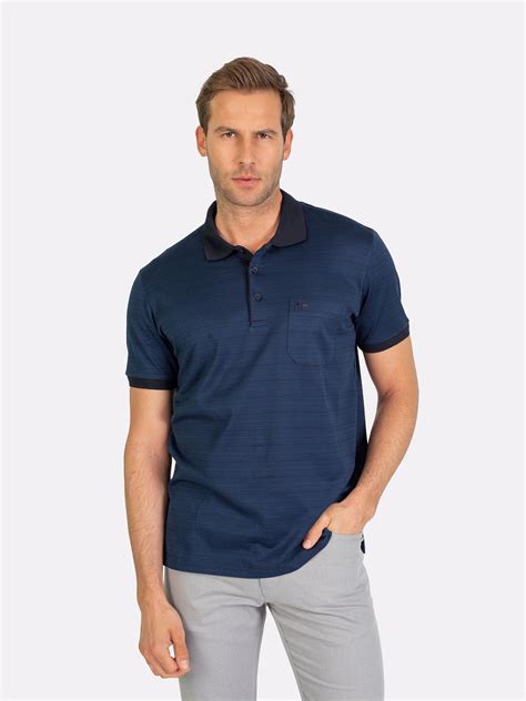 Karaca Erkek Regular Fit Polo Yaka Tişört Lacivert Çift Geyik Karaca