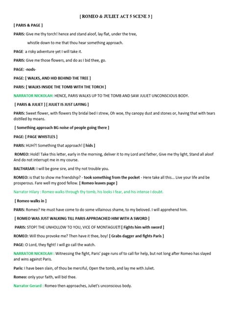 Romeo Juliet Script Pdf