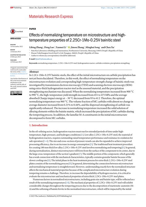 Pdf Effects Of Normalizing Temperature On Microstructure And High Temperature Properties Of 2