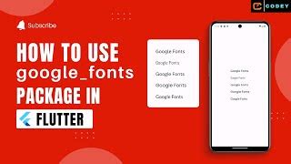 How To Use Google Fonts In Flutter App Google Fonts Package Flutter Fahad Ali J Mp Mp