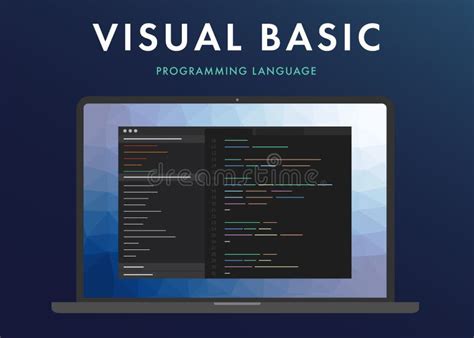 visual basic programming language stock vector illustration of design