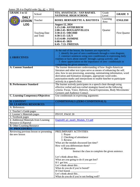lesson plan about conditionals pdf