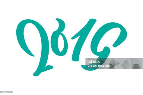 手寫向量書法文本2019年手繪新年和聖誕字母號碼2019年插圖賀卡 邀請 假日標記 隔離在白色背景向量圖形及更多2019圖片 Istock