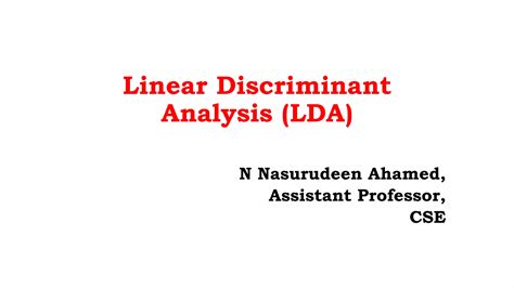 linear discriminant analysis pdf