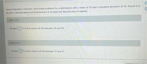 solved using chebyshev s theorem solve these problems for a