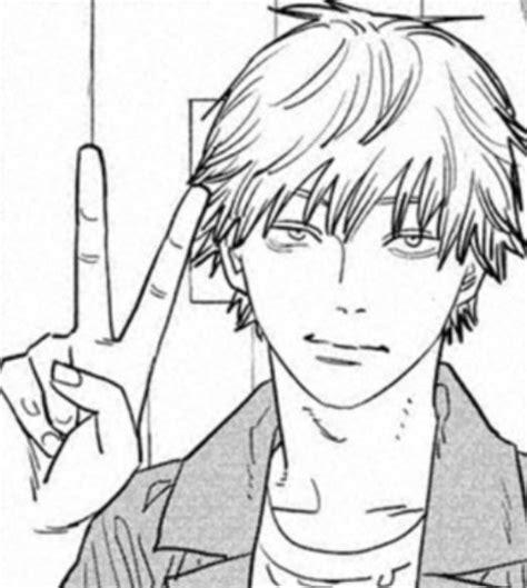 An Anime Character Holding His Hand Up In Front Of The Camera And