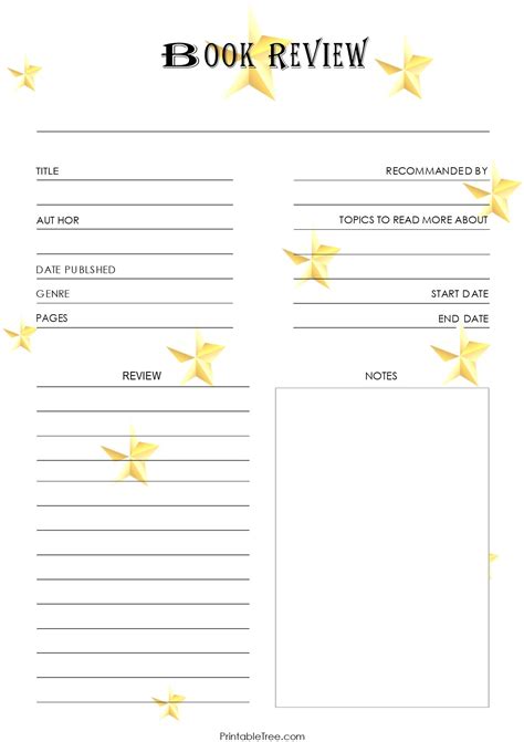 Printable Blank Reading Log Template PDF Reading Tracker Tracking