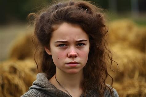 Premium Ai Image Portrait Of A Girl Against The Background Of