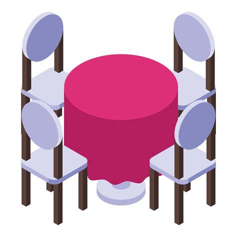 Round Table Marriage Icon Isometric Vector Wedding Planner 14986429