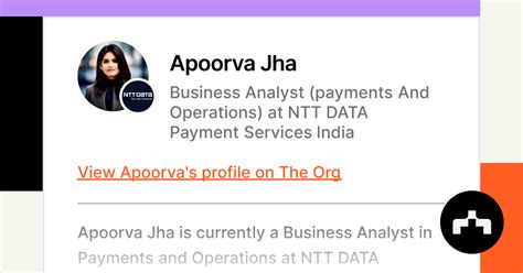 Apoorva Jha Business Analyst Payments And Operations At Ntt Data Payment Services India