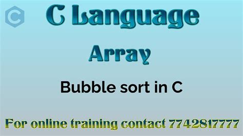 Bubble Sort In C In Hindi Youtube