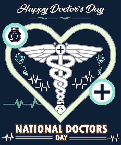 Día nacional de los médicos Vector Premium