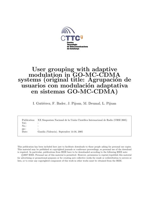 Pdf Grouping With Adaptive Modulation In Go Mc Cdma Systems Original Title Agrupación De