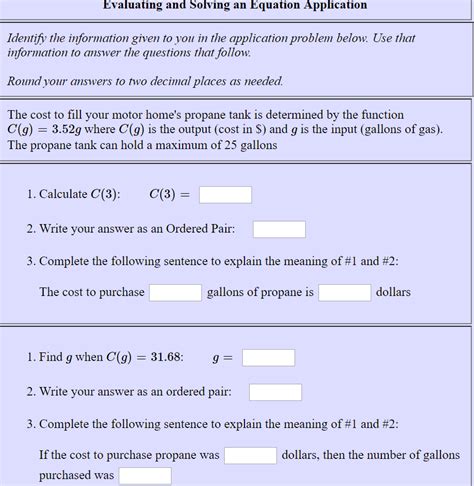 solved evaluating and solving an equation application