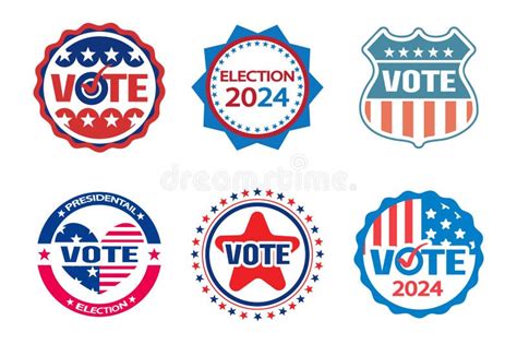 United States Of America Presidential Election Vote 2024 Badges Set