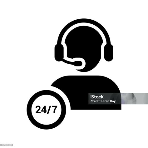 Support Client Icône 24 7 7 Vecteurs Libres De Droits Et Plus Dimages