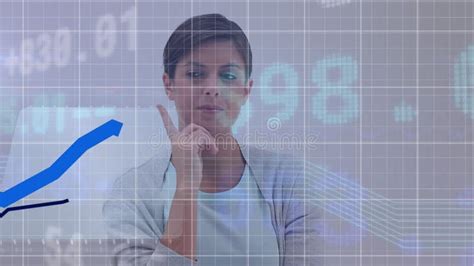 Animation Of Data Processing Over Caucasian Woman Thinking Stock Video Video Of Video