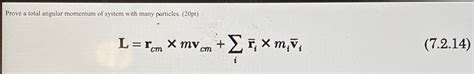 prove a total angular momentum of system with many